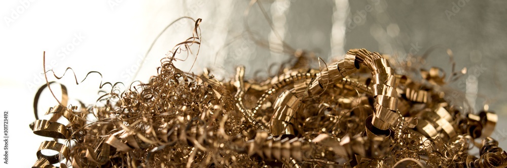 Bronze copper chip from lathe, metal cutting, metal recycling ...