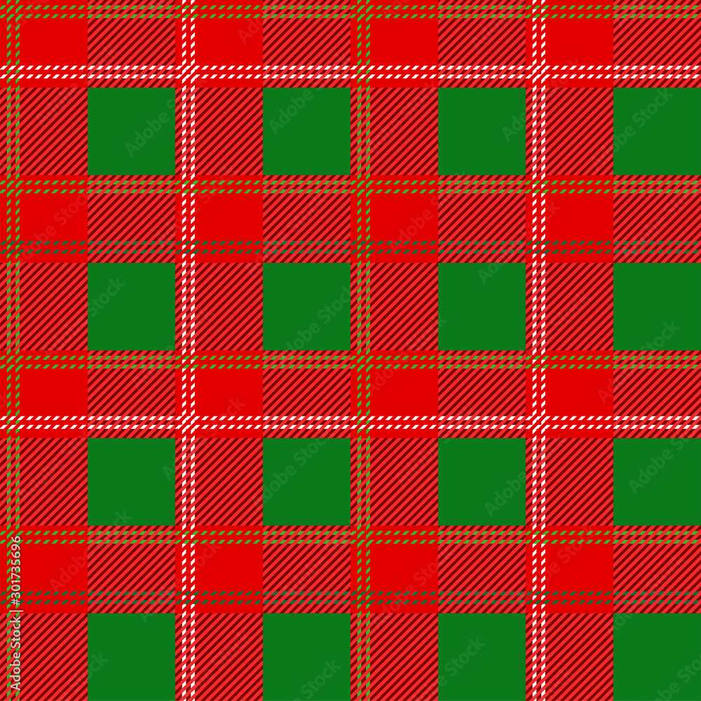 Tartan Check Plaid seamless patterns. Lumberjack red and green Buffalo ...