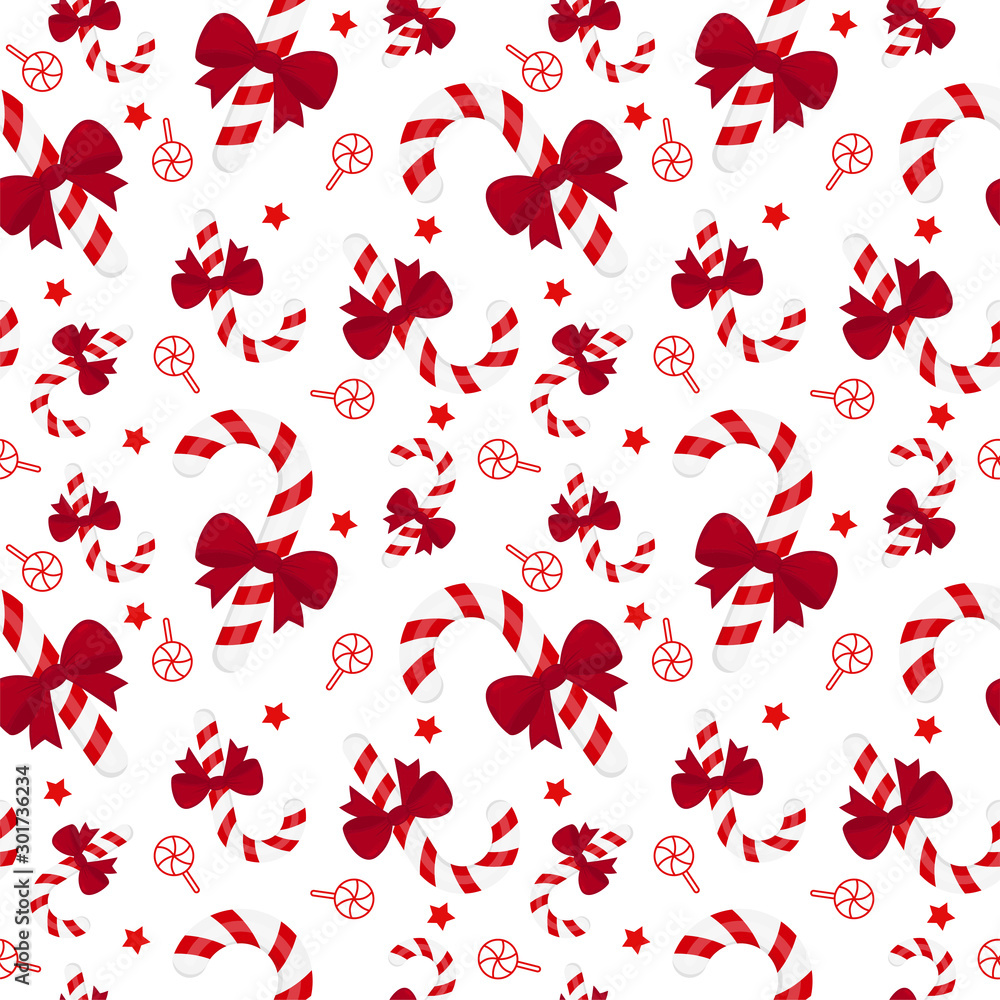 Vecteur Stock Merry Christmas pattern seamless. Red and white X-mas ...