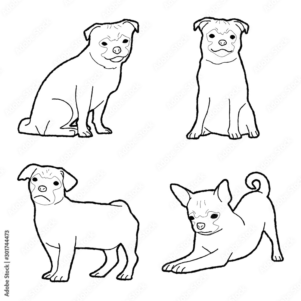 Chug Animal Vector Illustration Hand Drawn Cartoon Art Stock Vector ...