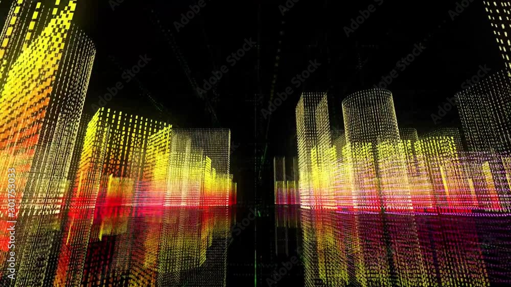 Vidéo Stock Abstract matrix geometric motion background. Animation ...