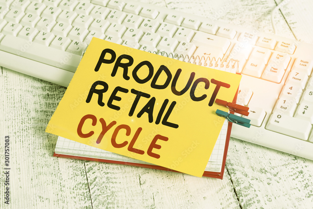 Text sign showing Product Retail Cycle. Business photo showcasing as ...