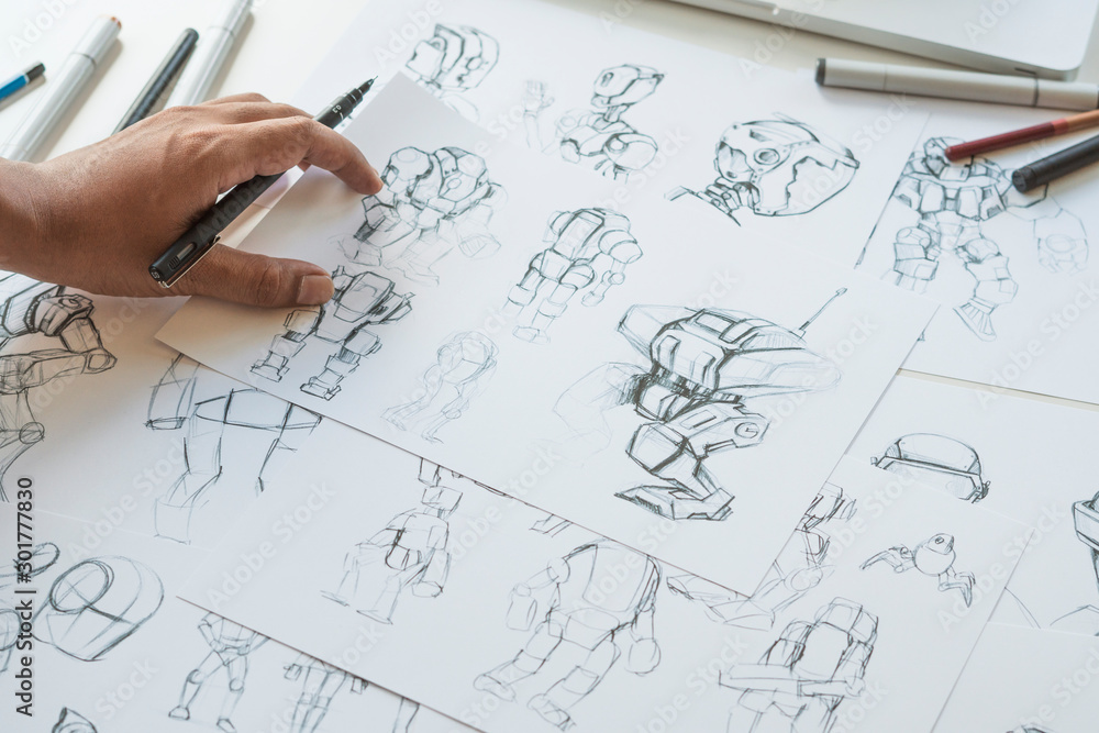 Animator designer Development designing drawing sketching development ...