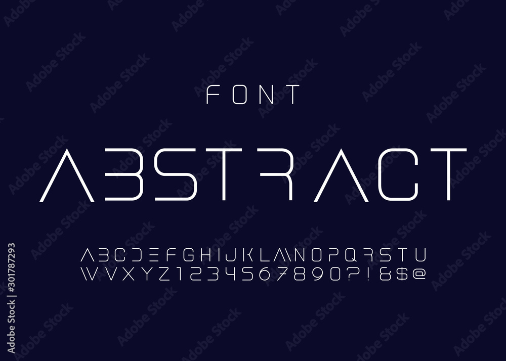 Obraz Cosmic, Elegant light, Font. Thin font. Futuristic typeface ... Obraz Cosmic, Elegant light, Font. Thin font. Futuristic typeface ...
