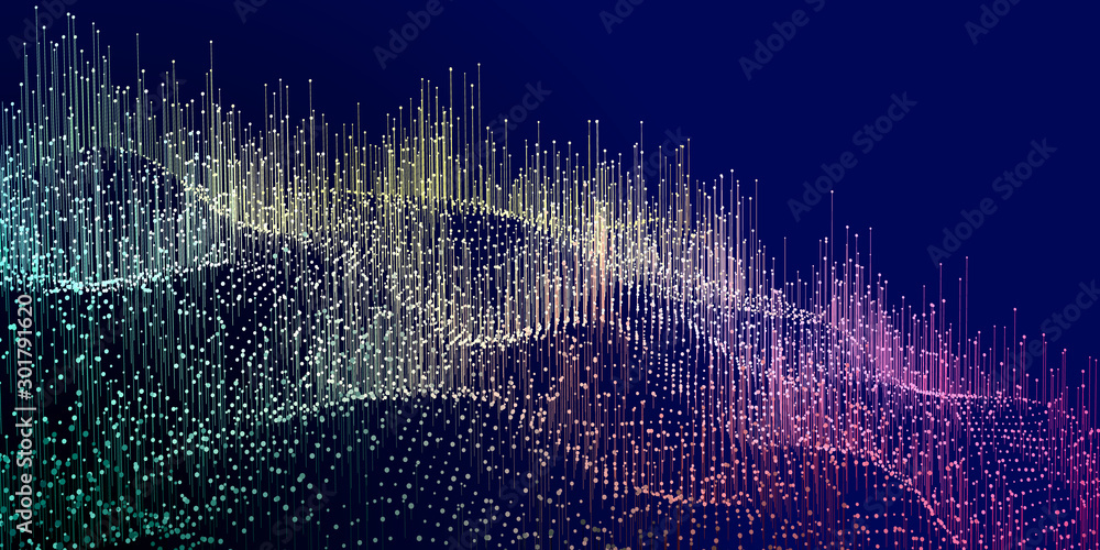 Abstract infographic gradient color background with connecting dots and ...