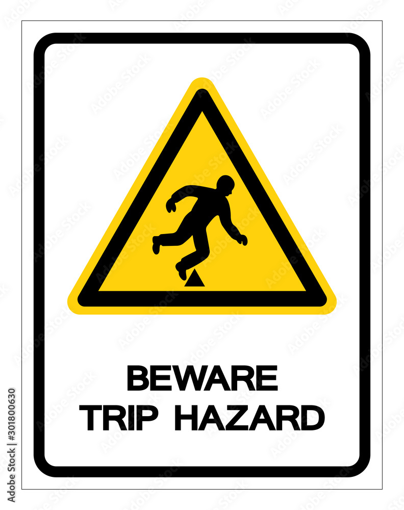 Beware Trip Hazard Symbol Sign, Vector Illustration, Isolate On White ...
