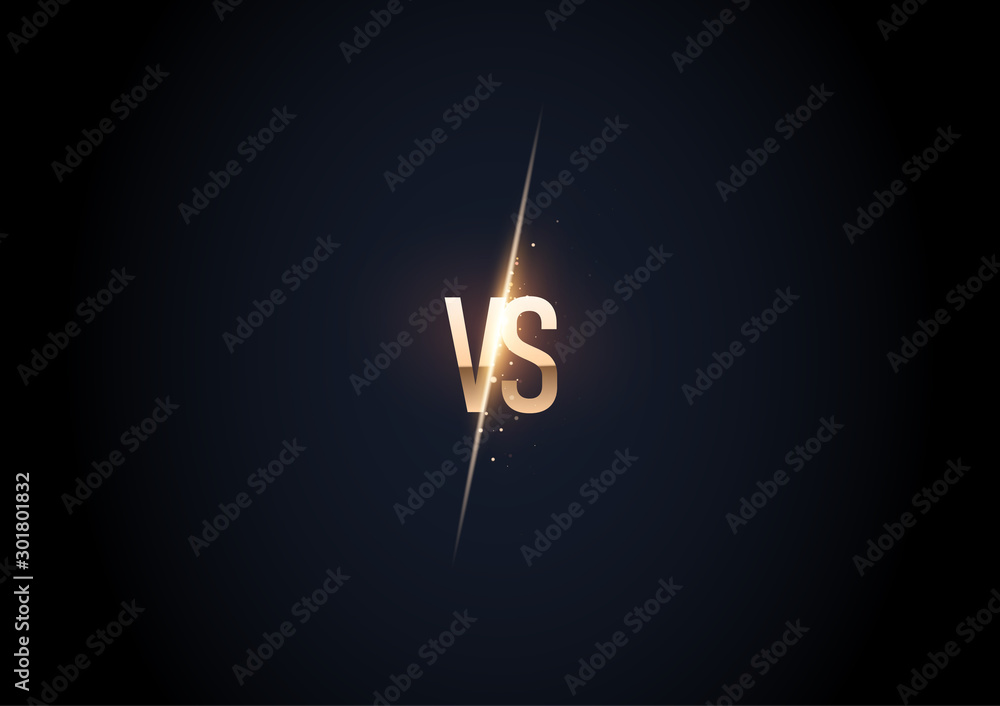 versus logo vs letters for sports and fight competition. MMA, UFS ...