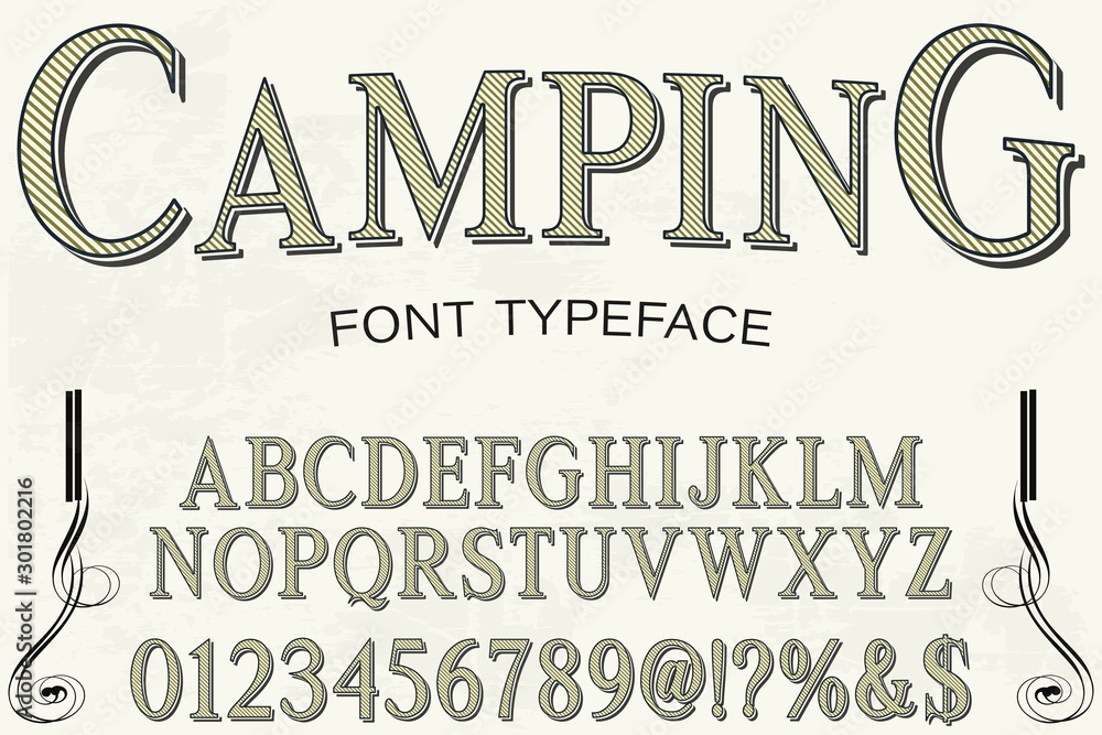 lettering Grunge font typeface vector named vintage Vector illustration ...