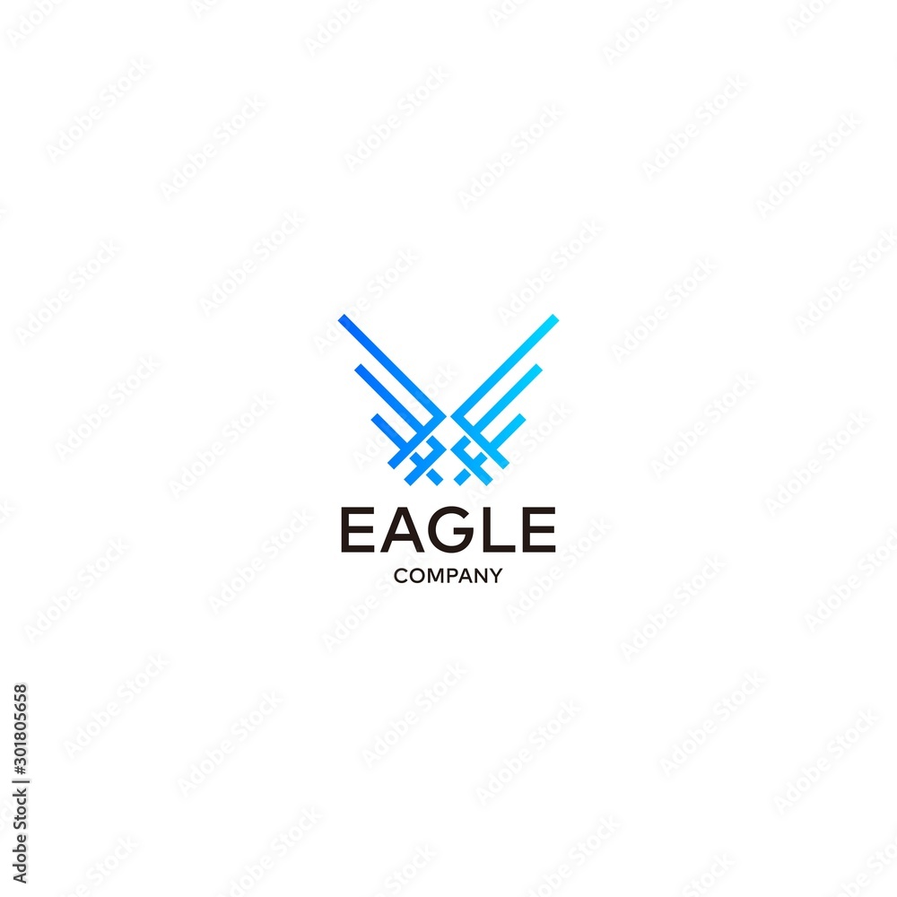 Geometric logo design of eagle with white background - EPS10 - Vector ...