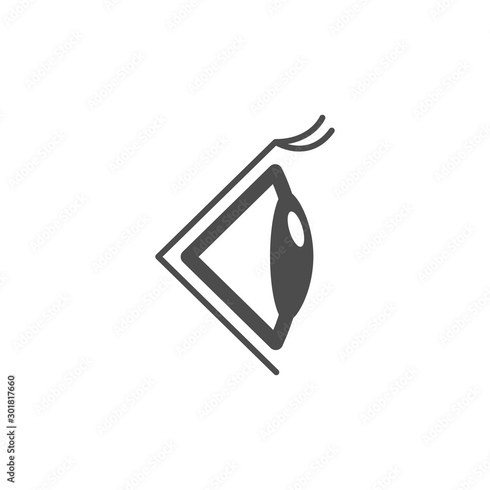 Eye side icon. Black illustration isolated on white background. Vector ...