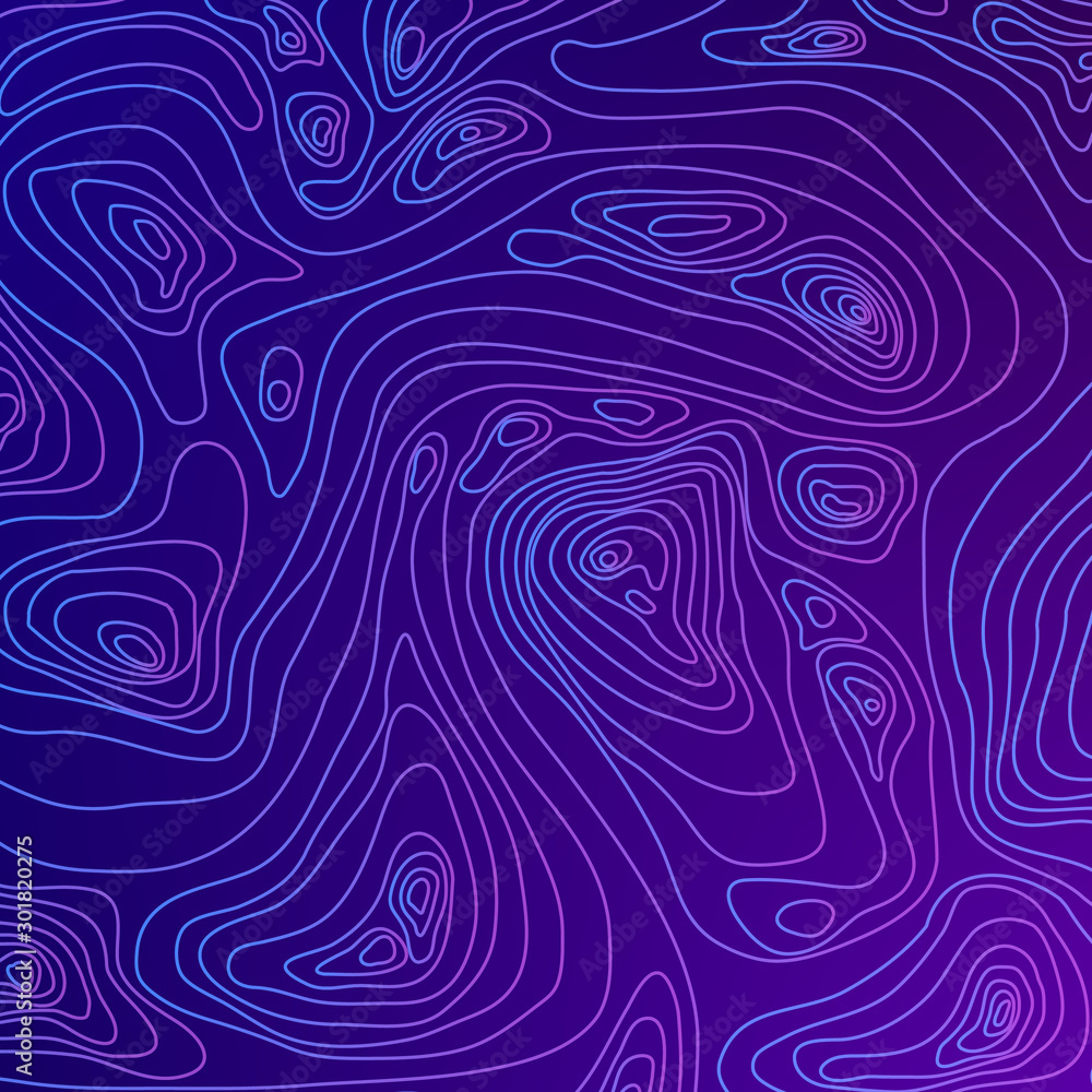 Blue topography relief. Outline cartography landscape. Map Modern ...