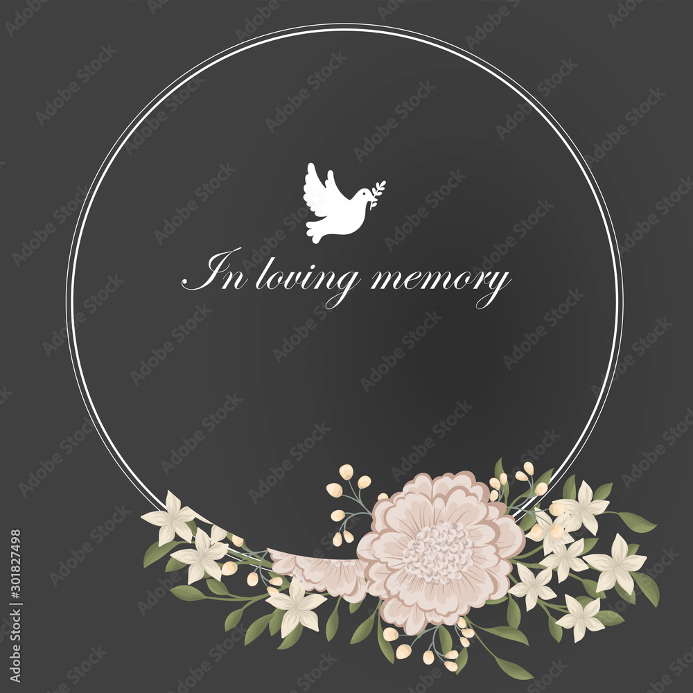 In loving memory illustration for funeral event Stock Vector | Adobe Stock