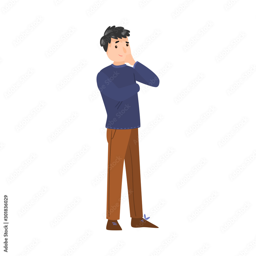 Animated Man Standing Sideways