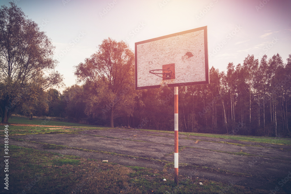 Old basketball basket. The concept of sport and playing basketball. Old ...