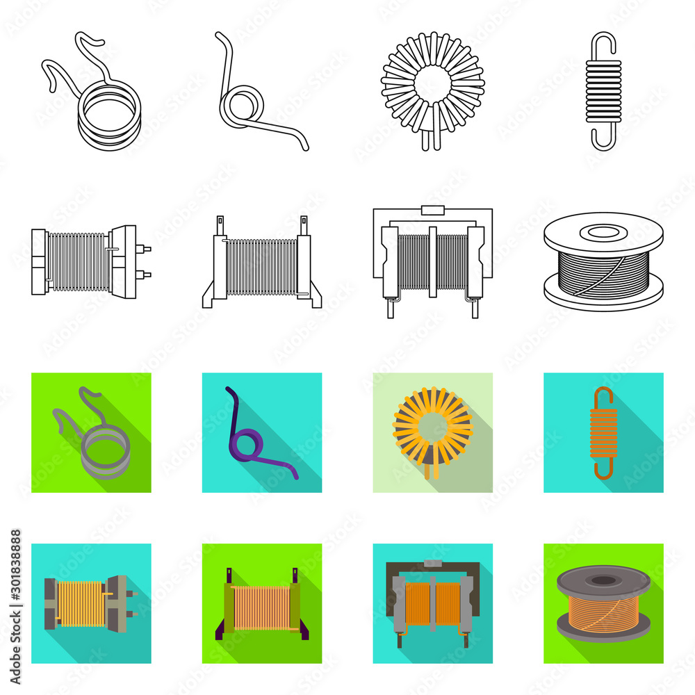 Vector illustration of compression and torsion icon. Collection of ...