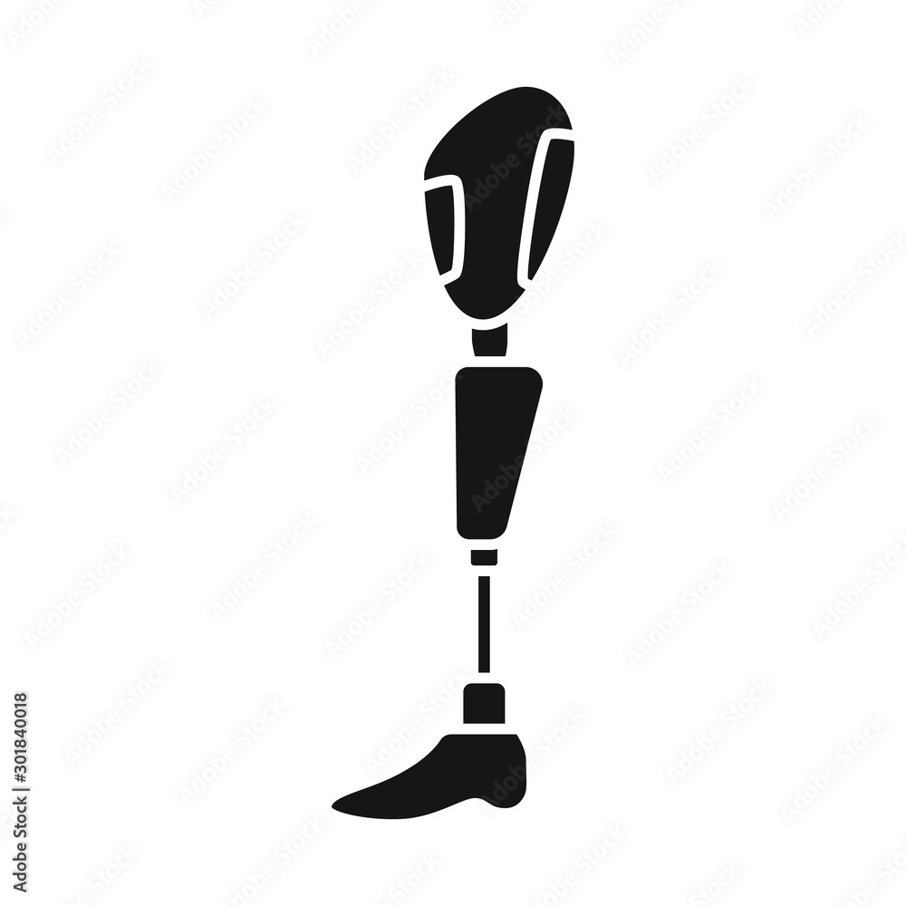 Vector illustration of leg and prosthesis icon. Web element of leg and ...