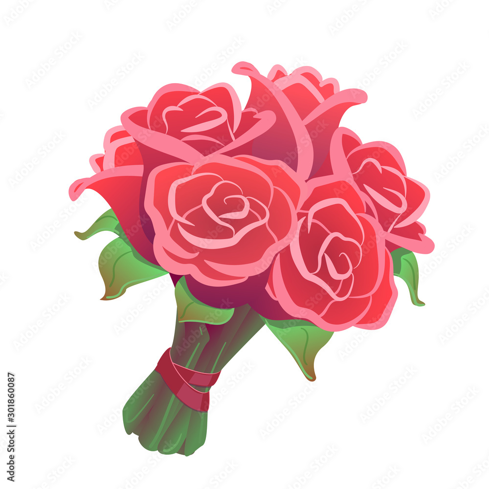 Red Roses Bouquet Clipart