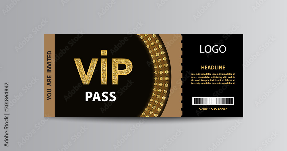 Photo & Art Print VIP admission ticket template, Jminka
