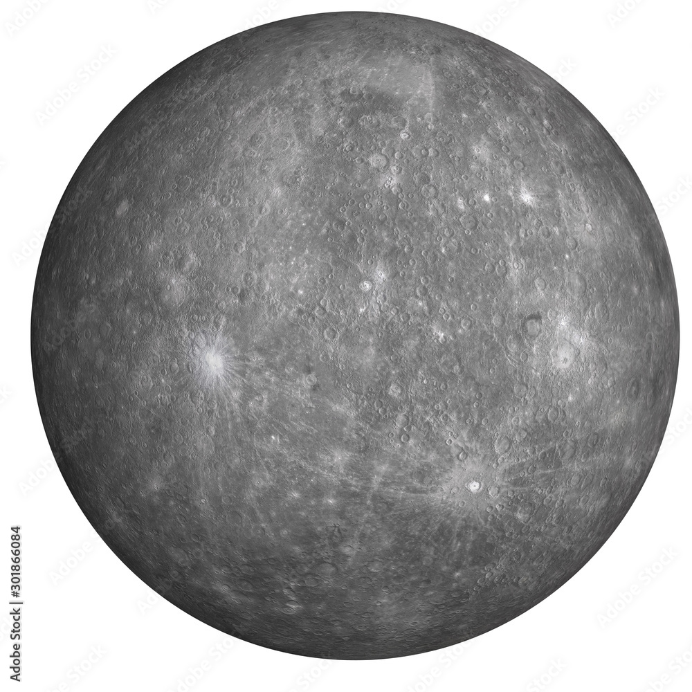 High detailed Mercury Planet of solar system isolated. Elements of this ...