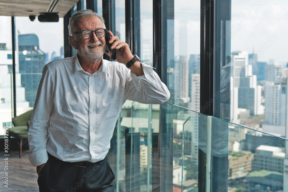 business background of senior top executive having business talk with ...