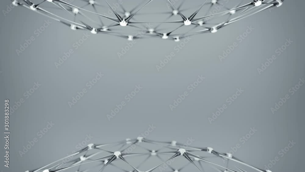 Network structure with glowing nodes. Futuristic science fiction or modetn technology concept ...