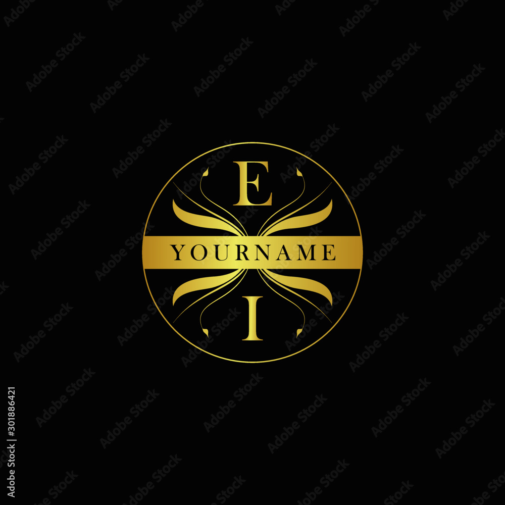 Letter EI Elegant Luxury initial logo vector. Stock Vector | Adobe Stock