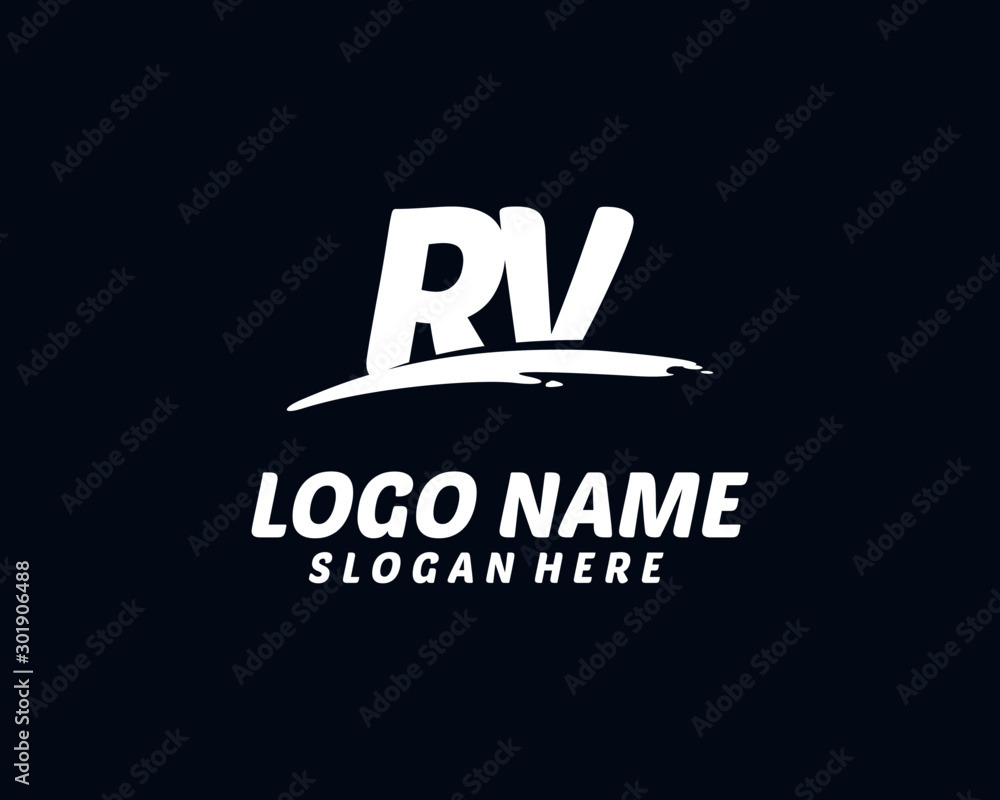 RV Initial with splash logo vector Stock Vector | Adobe Stock