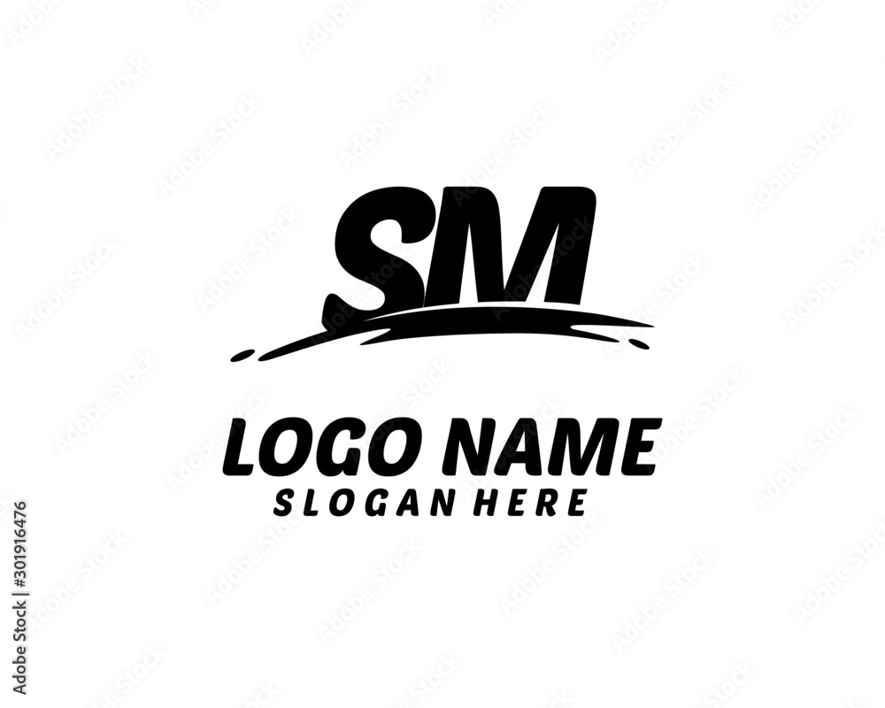 SM Initial with splash logo vector Stock Vector | Adobe Stock