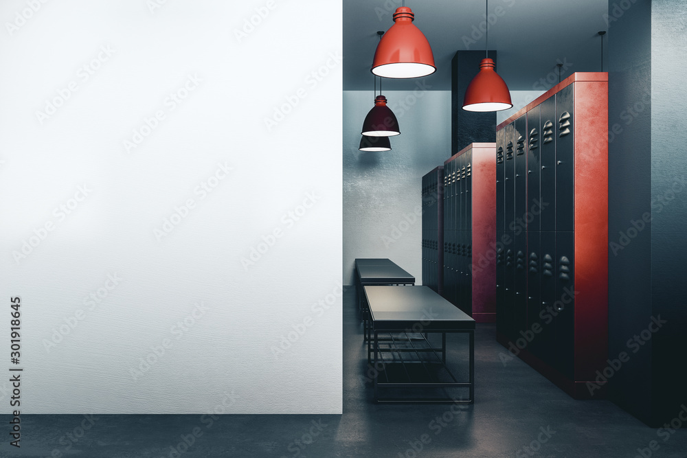Contemporary locker room with copyspace Stock Photo | Adobe Stock