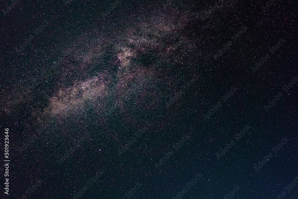 Poster Night sky with stars and Milky Way galaxy in outer space ...