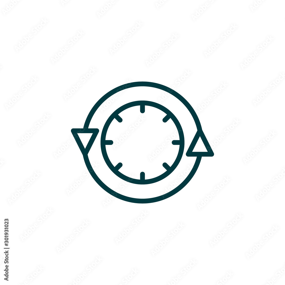 real time data outline icon. isolated line vector illustration from ...