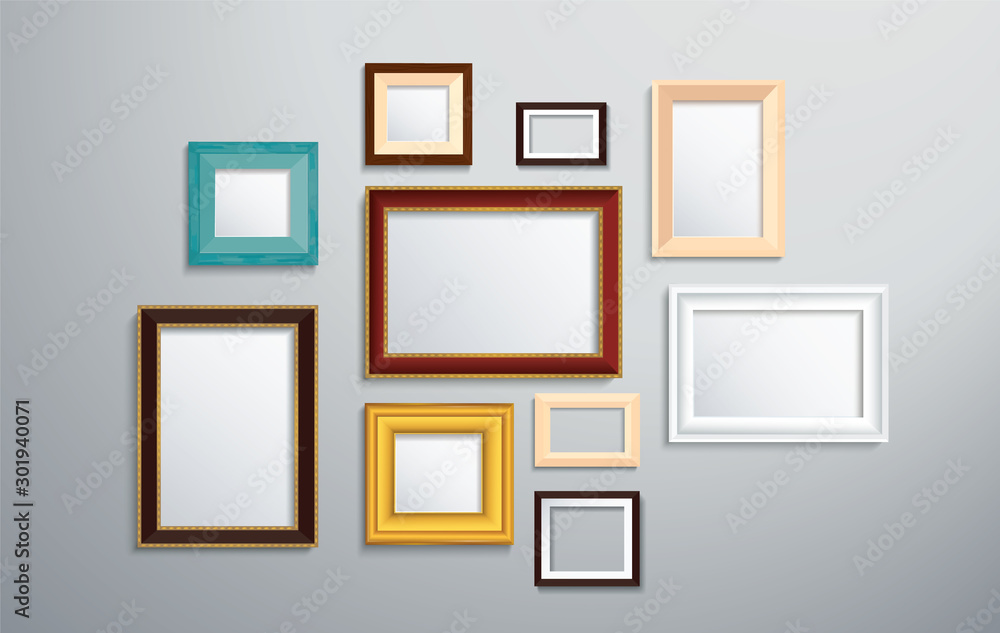 isolated picture frame on wall vector illustration EPS10 Stock Vector ...