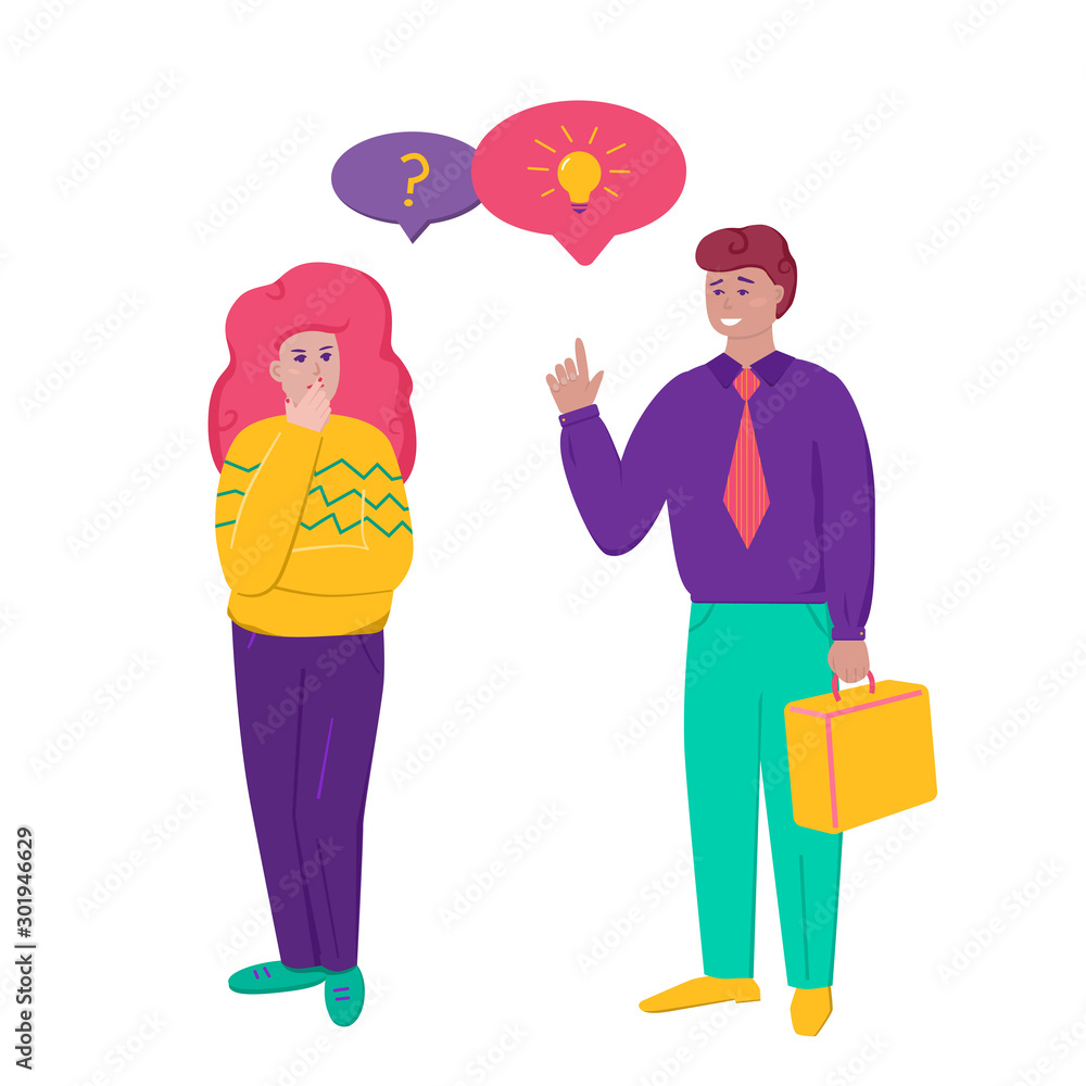 Young beautiful girl have a question. Woman thinking about problem ...