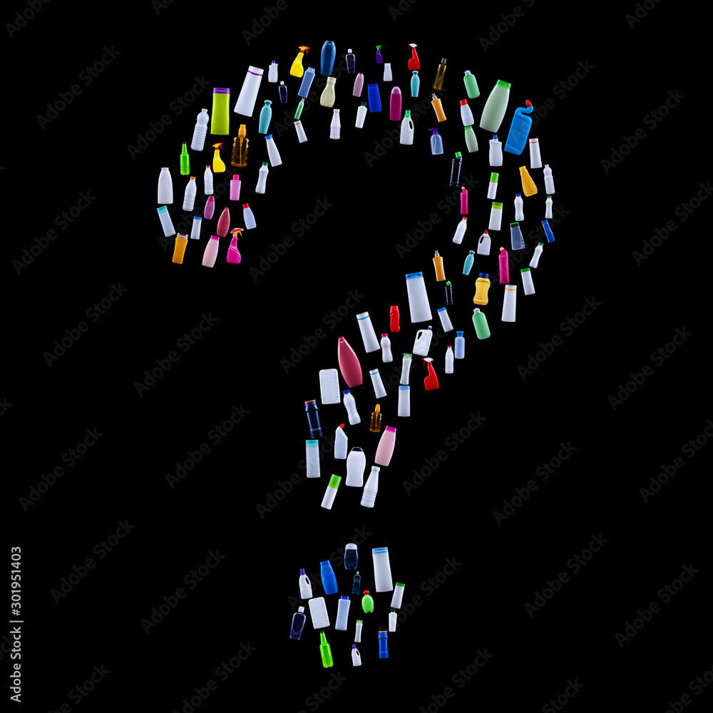 Question mark made of plastic waste bottles Stock Photo | Adobe Stock