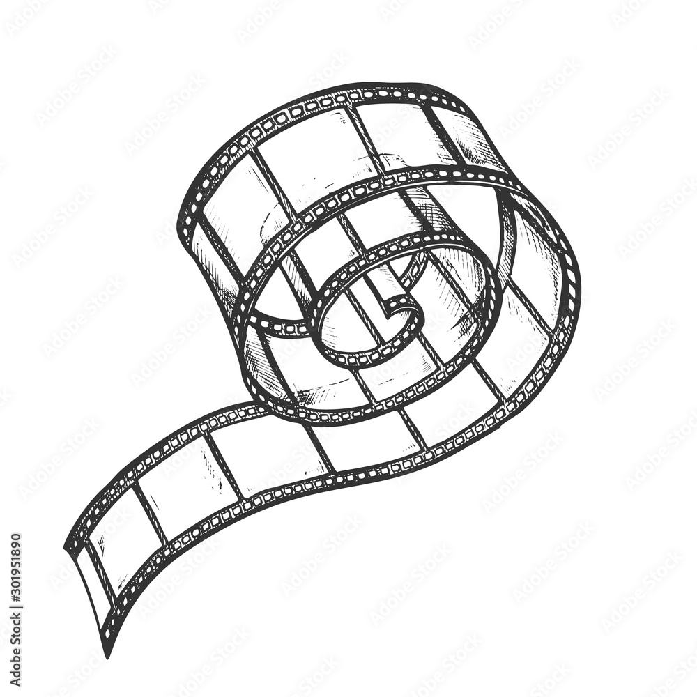 Film Strip Roll For Video Camera Monochrome Vector Blank Old Film Reel film-strip-roll-for-video-camera-monochrome-vector-blank-old-film-reel