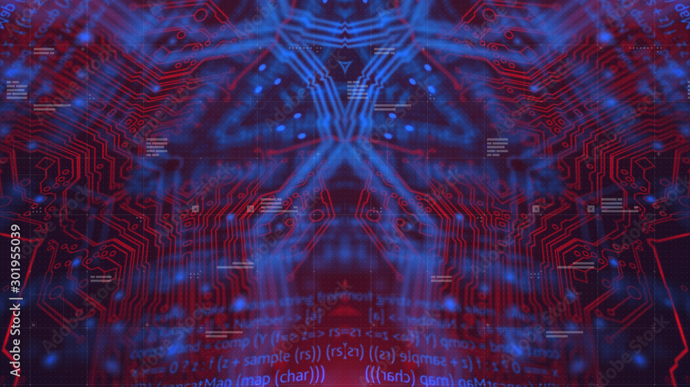 Dark red colored Light Abstract Technology background for computer ...