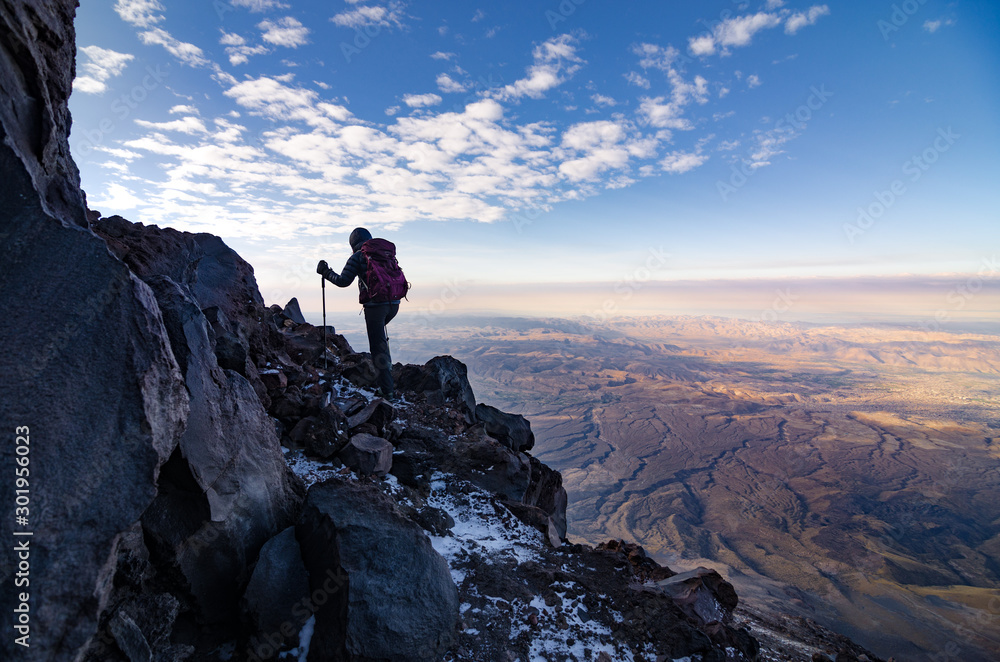 Climbing a volcano in Peru Stock Photo | Adobe Stock