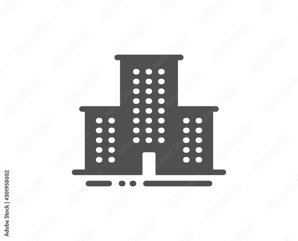 Apartments sign. University campus icon. Architecture buildings symbol ...