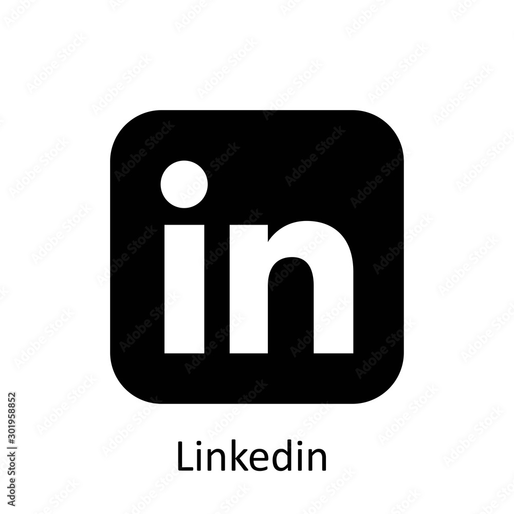 Linkedin icon of social media logos Stock Vector | Adobe Stock