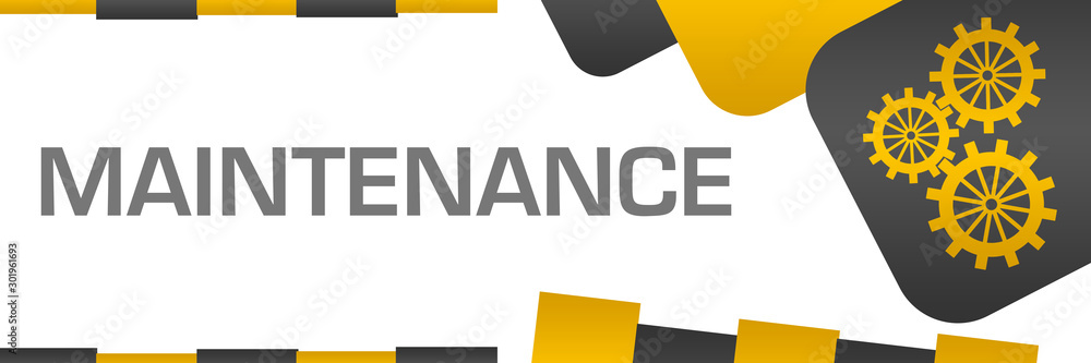 Maintenance Yellow Grey Rounded Squares Symbol Horizontal Stock ...
