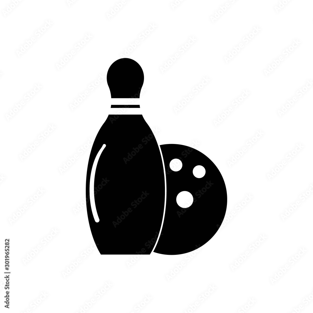 Ikon Bowling. ilustrasi datar ikon Bowling. Simbol tanda bowling Stock ...