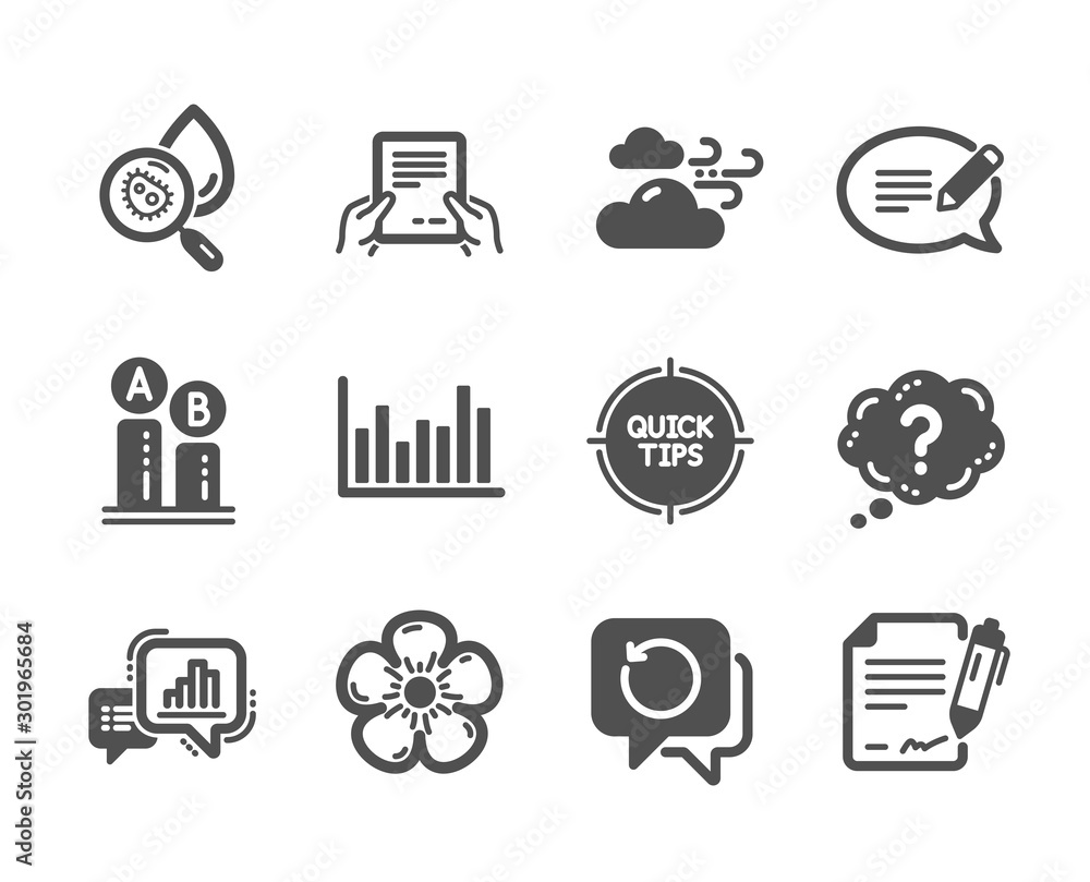 Set of Science icons, such as Receive file, Signing document, Message ...