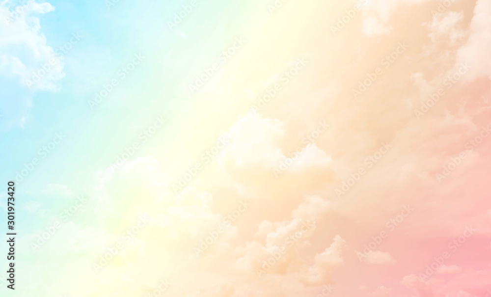 Foto de Soft Cloud sky subtle background pastel gradient color for sky ...