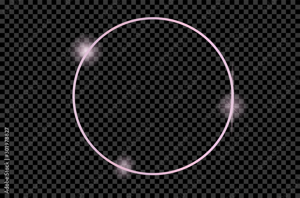 Pink shiny glowing vintage frame with shadows isolated on transparent ...