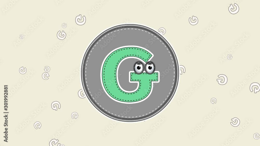 Animated Blinking Capital Letter G with waving hand animation and ...