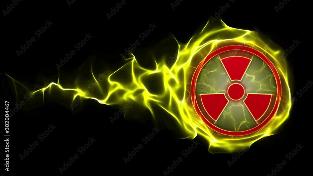 NUCLEAR Symbol in Particles Ring, Radiation Hazard Danger Symbols ...