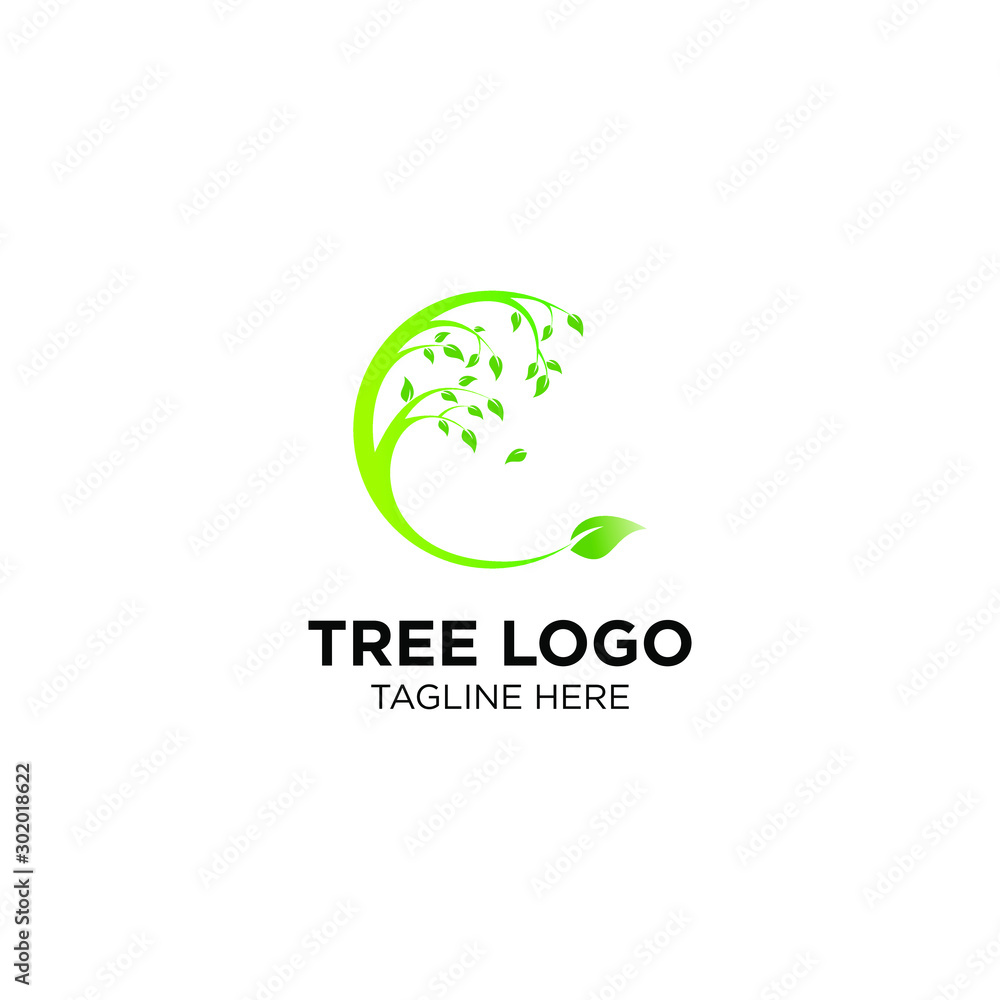 Vetor de tree logo. circle tree logo templates do Stock | Adobe Stock