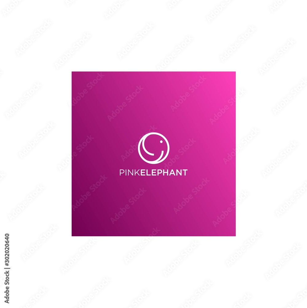 Creative logo design of elephant with pink background - EPS10 - Vector ...
