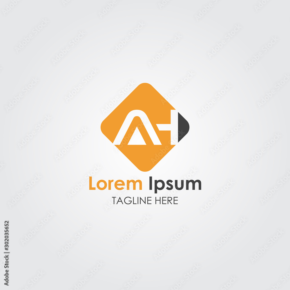 Creative Square letter AH Business logo Vector template. Initial AH ...