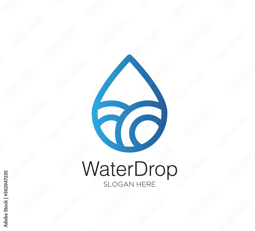 water drop vector logo concept design template Stock Vector | Adobe Stock